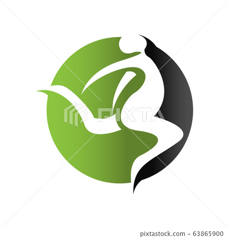 Abstract people dance on circle shape - Stock Illustration [63865900 ...