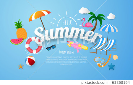Spring Summer poster, banner vector illustration - Stock Illustration ...