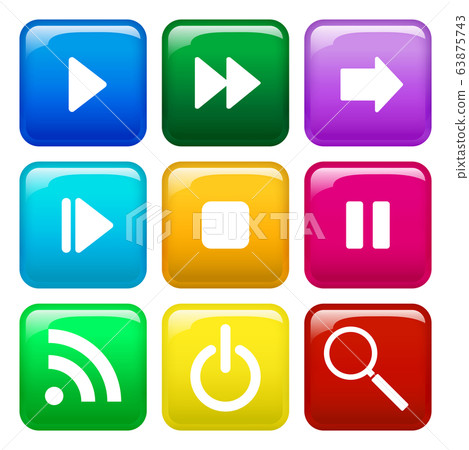 Colorful button icon set - Stock Illustration [63875743] - PIXTA