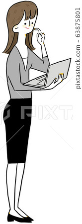 OL with a personal computer - Stock Illustration [63875801] - PIXTA
