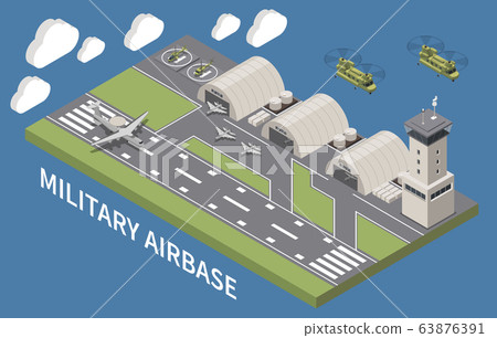 Military Air Force Base Isometric - Stock Illustration [63876391] - PIXTA