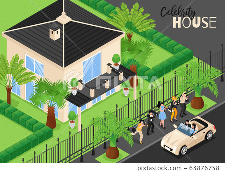 Celebrity House Isometric Background - Stock Illustration [63876758 ...