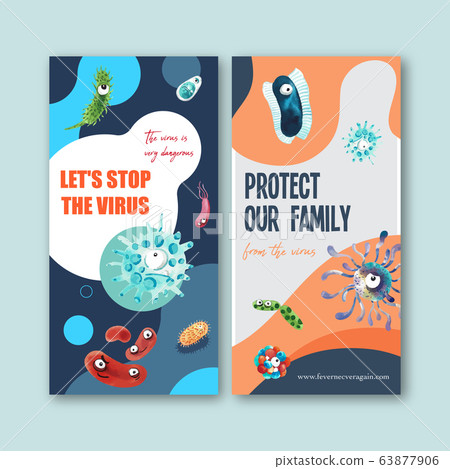 Cartoon style flyer design with bacillus - Stock Illustration [63877906 ...