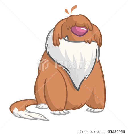 Funny English Sheepdog cartoon illustration. - Stock Illustration ...
