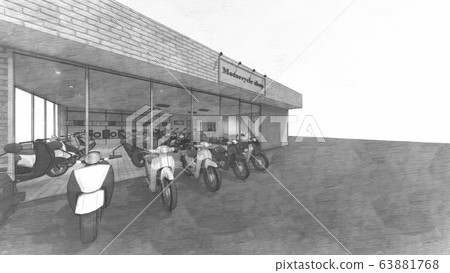 Motorcycle shop no people illustration 94 - Stock Illustration ...