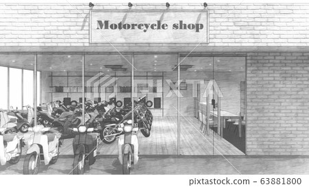 Motorcycle shop No people Illustration 83 - Stock Illustration ...