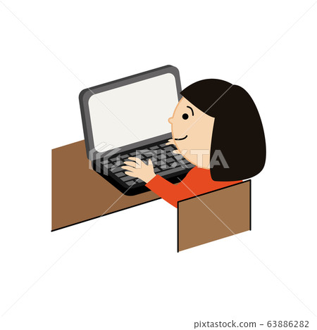 PC ICT education girl - Stock Illustration [63886282] - PIXTA