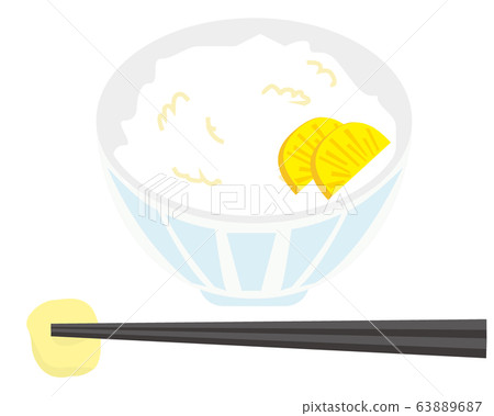 Sawa-an Takuan rice White rice - Stock Illustration [63889687] - PIXTA