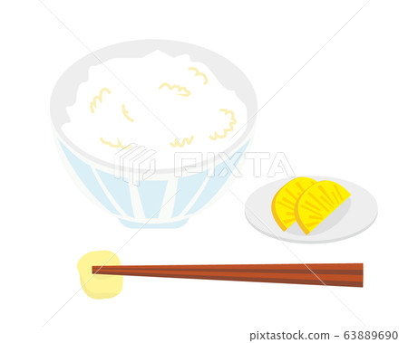 Sawa-an Takuan rice White rice - Stock Illustration [63889690] - PIXTA