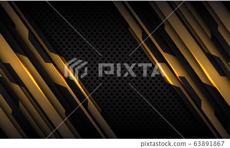 Abstract gold circuit metallic pattern and dark... - Stock Illustration ...