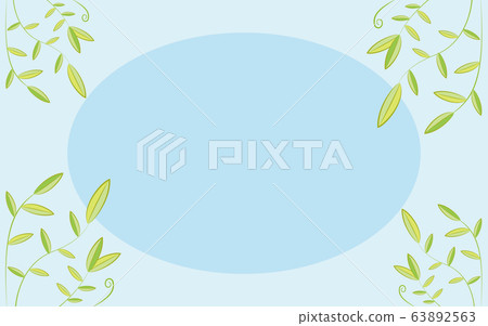 Summer leafy frame (blue) - Stock Illustration [63892563] - PIXTA