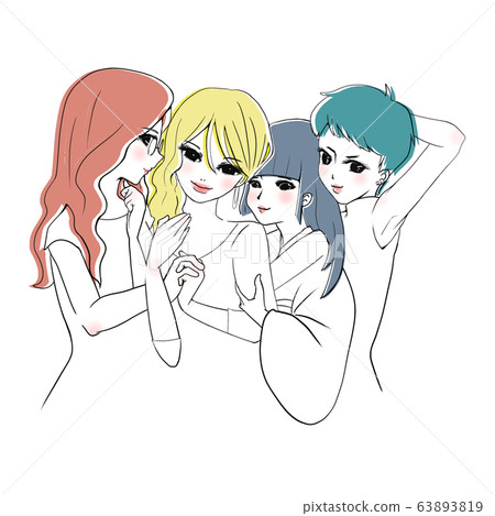 Kashimashi four daughters - Stock Illustration [63893819] - PIXTA