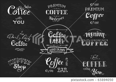 Set Coffee label,banner or typography,lettering - Stock Illustration ...