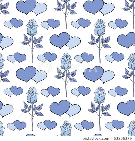 Valentine's day seamless pattern roses and... - Stock Illustration ...