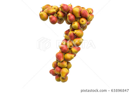Number 7 from pears, 3D rendering - Stock Illustration [63896847] - PIXTA