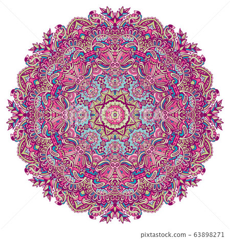 Abstract mandala floral design colorful... - Stock Illustration ...