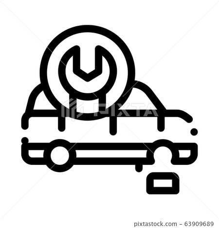 car wheel repair icon vector outline illustration - Stock Illustration ...