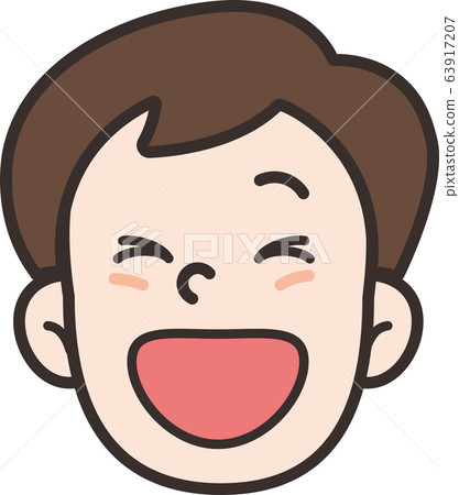 Men front face laugh - Stock Illustration [63917207] - PIXTA