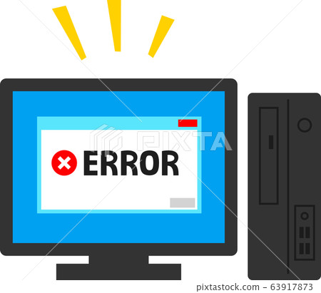 Computer monitor with error message - Stock Illustration [63917873] - PIXTA