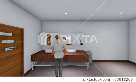 Shower room woman with people illustration 1 - Stock Illustration ...