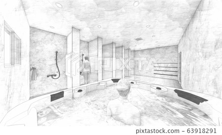 Shower room woman with woman illustration 91 - Stock Illustration ...