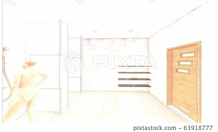 Shower room woman with woman illustration 89 - Stock Illustration ...