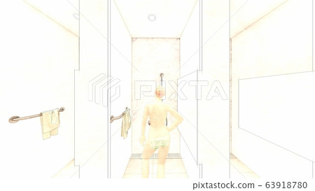 Shower room woman with woman illustration 84 - Stock Illustration ...