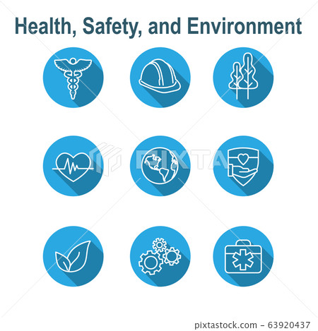 Health Safety and Environment Icon Set with-插圖素材 [63920437] - PIXTA圖庫