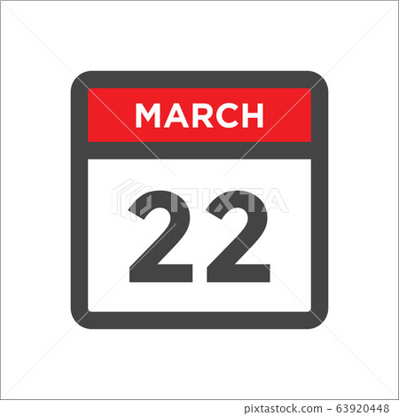 March 22 calendar icon with day of month - Stock Illustration [63920448 ...