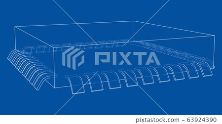 3D microchip. Vector rendering of 3d - Stock Illustration [63924390 ...