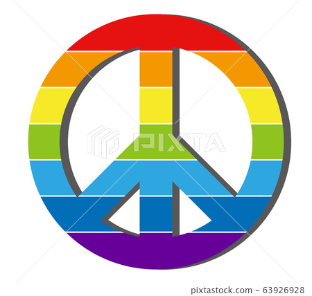 Rainbow color peace mark - Stock Illustration [63926928] - PIXTA