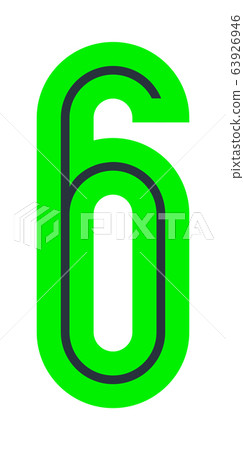 Font for your design, number six in simple style. - Stock Illustration ...