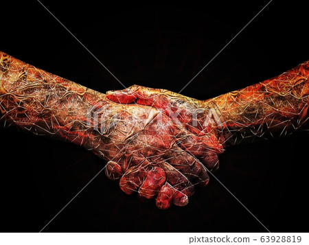 Virus infection from handshake - Stock Illustration [63928819] - PIXTA