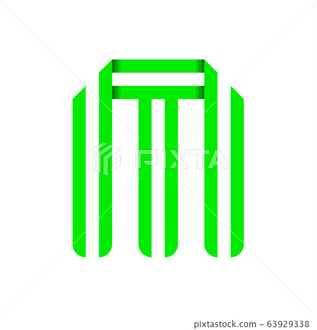 Striped font, modern trendy alphabet, letter M - Stock Illustration ...