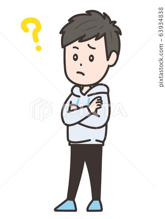 Questionable male pose illustration - Stock Illustration [63934838] - PIXTA