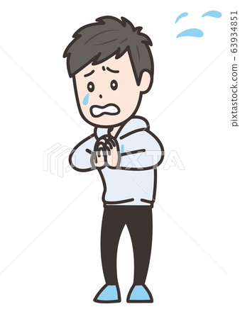 Apologizing man pose illustration - Stock Illustration [63934851] - PIXTA