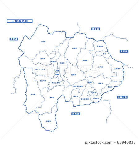 Yamanashi Prefecture Map Simple Blank Map - Stock Illustration ...