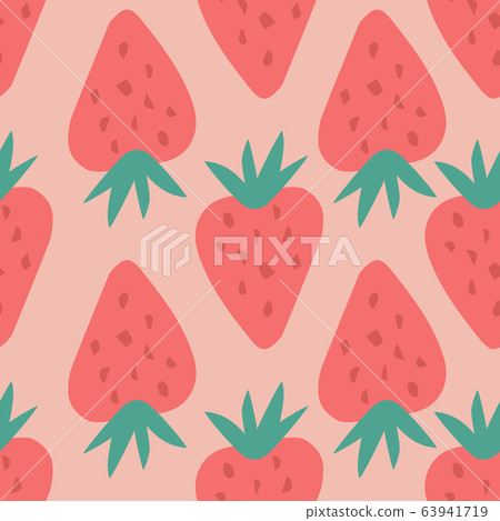 Geometric strawberry seamless pattern. Doodle - Stock Illustration ...