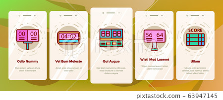 Scoreboard Game Tool Onboarding Icons Set Vector - Stock Illustration ...
