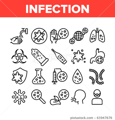 Infection And Disease Collection Icons Set Vector - Stock Illustration ...
