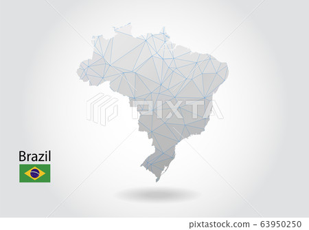 Vector map of brazil with trendy triangles design - Stock Illustration ...