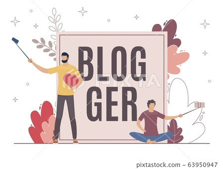 Due to Technical Novelty, Man Become Blogger. - Stock Illustration ...