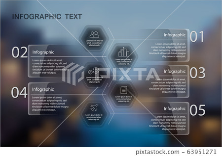 Infographic with icon and text boxes on blurred - Stock Illustration ...