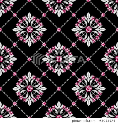 Jewelry background. Seamless pattern with round... - Stock Illustration ...