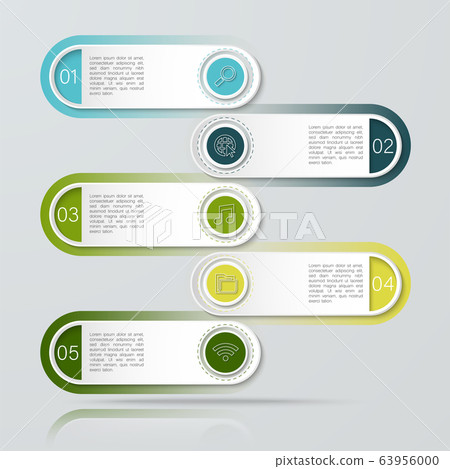 Infographic, Vector illustration with 5 text boxes - Stock Illustration ...