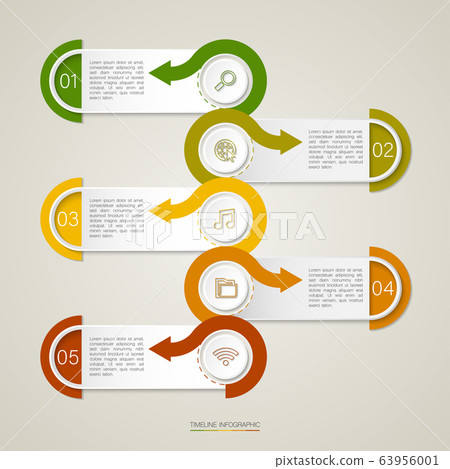 Infographic, Vector illustration with 5 text boxes-插圖素材 [63956001 ...