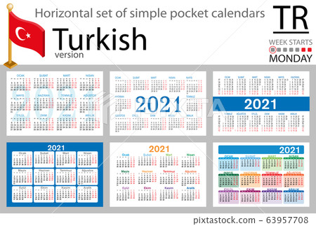Turkish horizontal pocket calendar for 2021 - Stock Illustration ...
