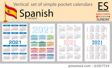 Spanish vertical pocket calendar for 2021 - Stock Illustration ...