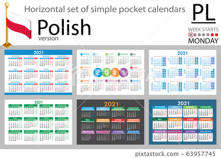 Polish horizontal pocket calendar for 2021 - Stock Illustration ...