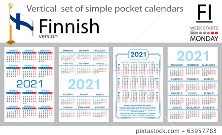 Finnish vertical pocket calendar for 2021 - Stock Illustration ...